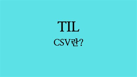 csv 파일 형식