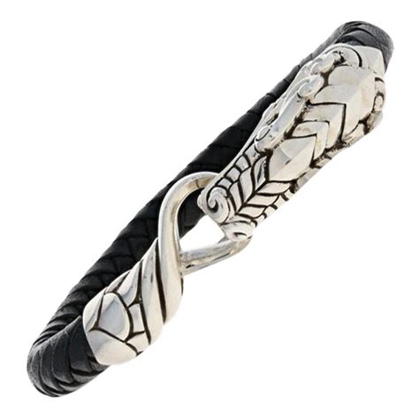 John Hardy Legends Naga Lava Black Sapphire Kick Cuff Bracelet Sterling