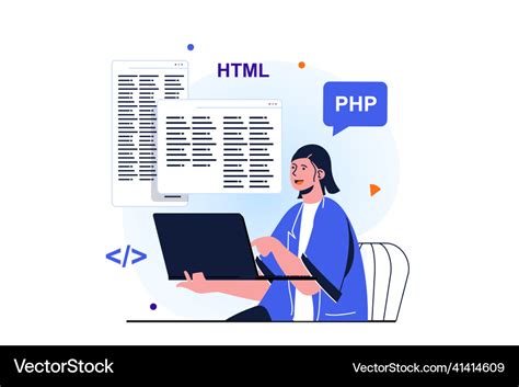 Women Working Modern Flat Concept For Web Banner Vector Image