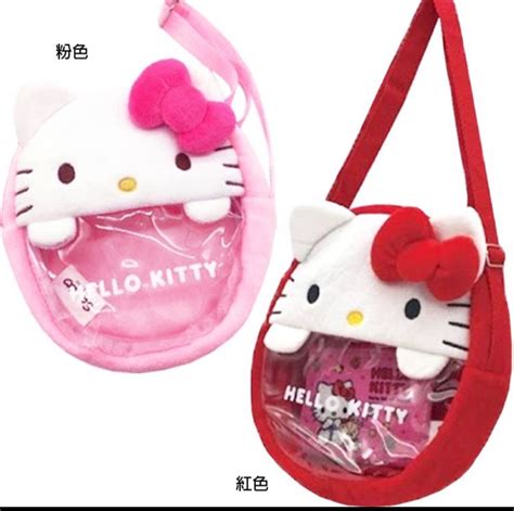 現貨 Hello Kitty 圓形透明斜背包 可愛小包 肩背包 凱蒂貓 三麗鷗 收藏 收納 收納包 她的時尚 包包與錢包 單肩包在旋轉拍賣