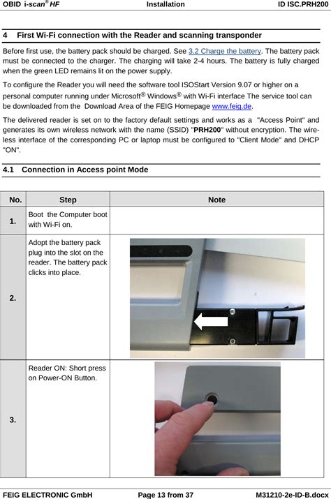 Feig Electronic Prh200 Rfid Reader User Manual Annex No