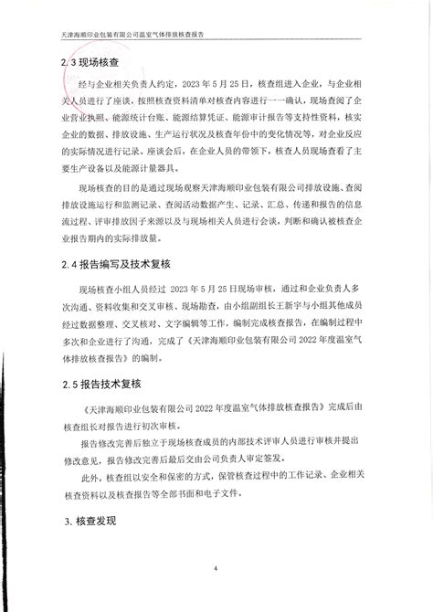 2022温室气体排放核查报告 天津海顺印业包装有限公司