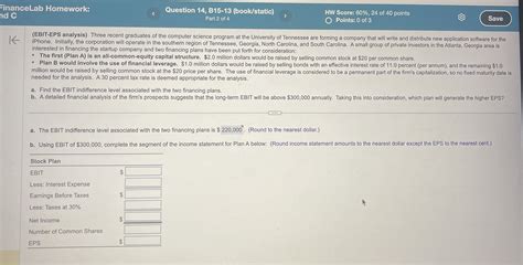 Solved Ebit Eps Analysis Three Recent Graduates Of The