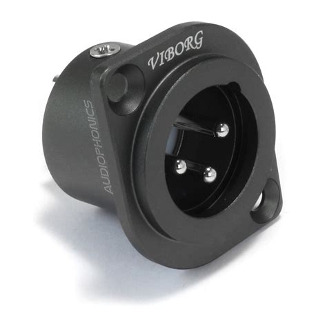 Viborg Cm201 R 3 Poles Male Xlr Panel Plug Silver Rhodium Plated