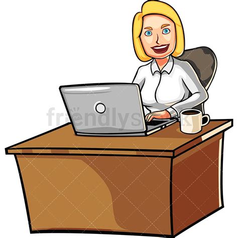 Woman Typing Clipart