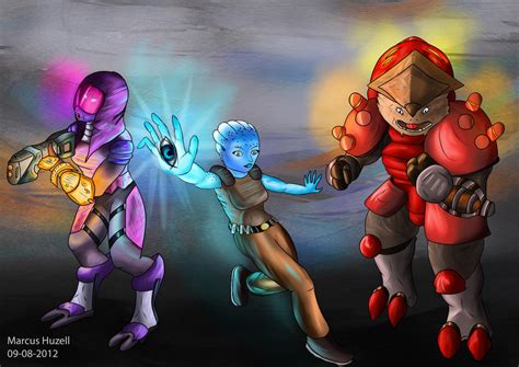 Asari Quarian Krogan Fan Art By Gamal The Rookie On Deviantart