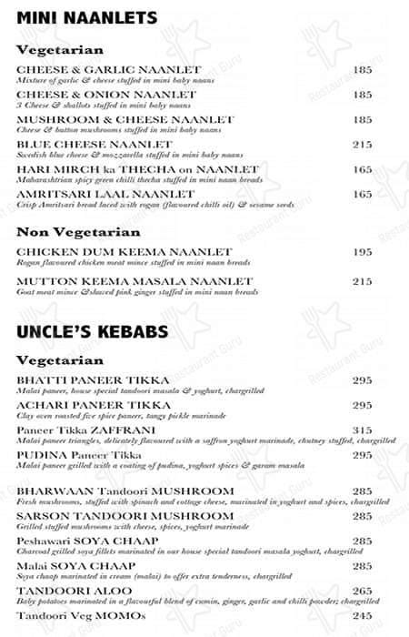 Menu At Uncle Desi Pune