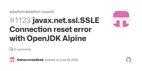 Javax Net Ssl SSLException Connection Reset Error With OpenJDK Alpine Issue 1123 Adoptium
