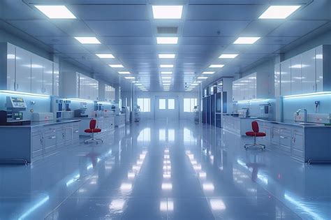 Empty Laboratory Corridor Premium Ai Generated Image