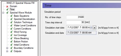 Main Window Of Mike 21 Spectral Waves Fm Download Scientific Diagram