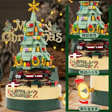 Comprar Árbol De Navidad Con Caja De Música Giratoria Bloques De Construcción Mejor Tienda