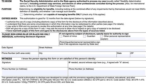 Form SSA 827 Instructions Disclosing Information To SSA