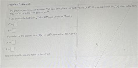 Solved Problem Points The Graph Of An Exponential Chegg