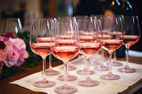 Premium Ai Image Rose Wine Glasses Spotted At A Festive Gathering