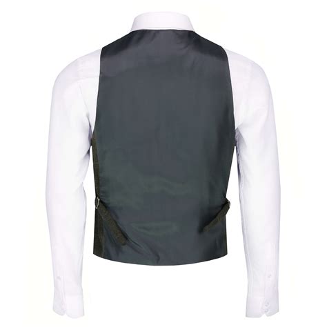 Mens Vintage Double Breasted Tweed Waistcoats Herringbone Check Peaky