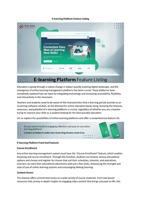 Ppt E Learning Platform Feature Listing Powerpoint Presentation Free Download Id12749153