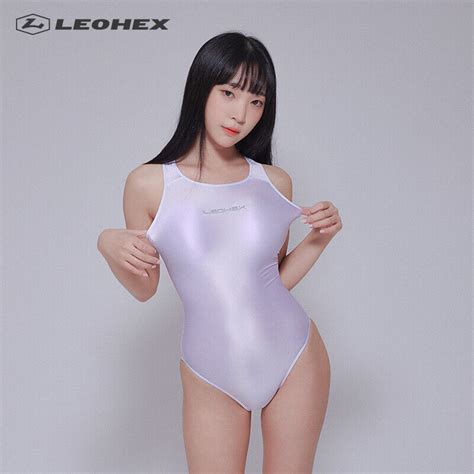 Leohex 2020 Sexy Women Swimwear Satin Glossy Bodysuit High Cut One