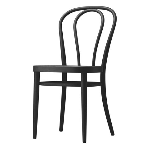 Chaise De Bistrot 218 218 M Bois Courbé Hêtre Teinté Noir Siège En