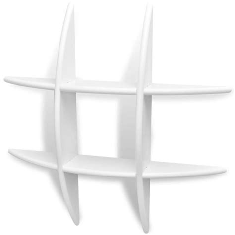 Étagère murale MDF Blanc Rangement de livres DVD Omabeta M11460