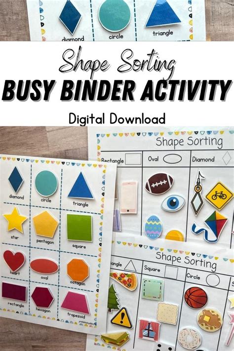 Shape Sorting Activity Printable Matching Shapes Worksheets Etsy Shapes Prebabe Shape