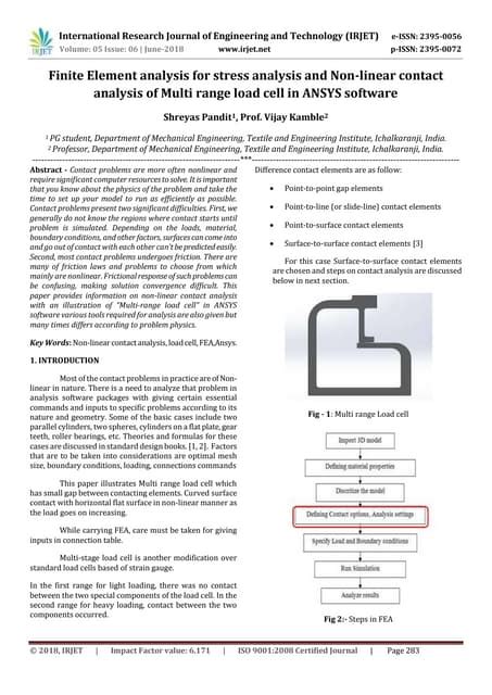 Non Linear Contact Analysis In Ansys Analysis Software Pdf