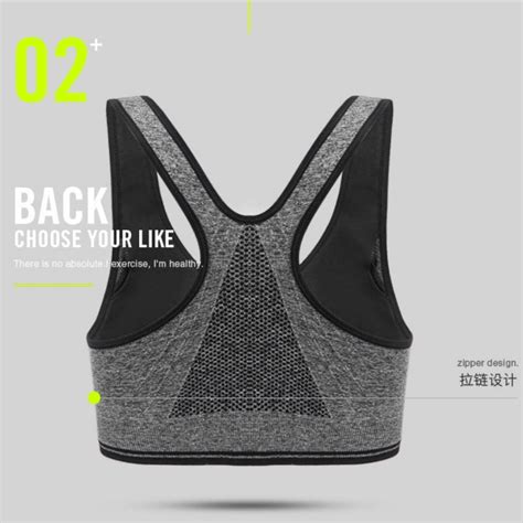 Womens Zipper Front Open Sports Bra With Removable Pads Save4u