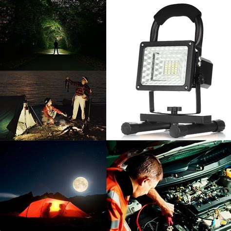 W Lm Led Portable Rechargable Outdoor Led Floodlight Spotlight Flashlight Lampu Limpah