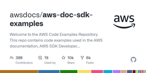 Github Awsdocsaws Doc Sdk Examples Welcome To The Aws Code Examples
