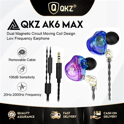 Qkz Ak6 Max Dynamic Earphone Drivers Headphones Monitors Hifi Heavy