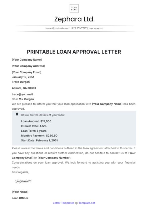 Free Approval Letter Templates Editable And Printable