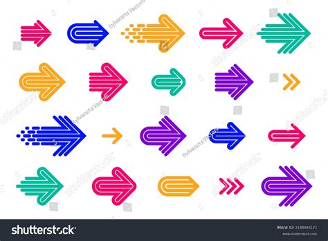 Linear Arrow Logos Vector Set Collection Stock Vector Royalty Free 2188093171 Shutterstock