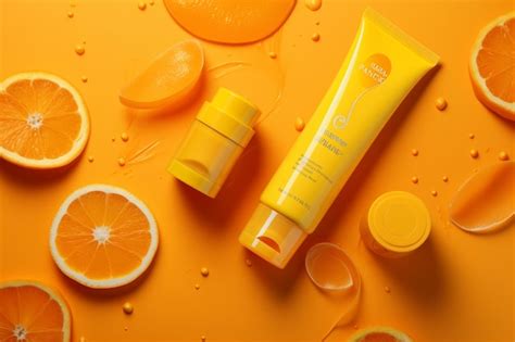 Citrus Splash Bright And Bold Cosmetic Packaging Mockup Premium Ai