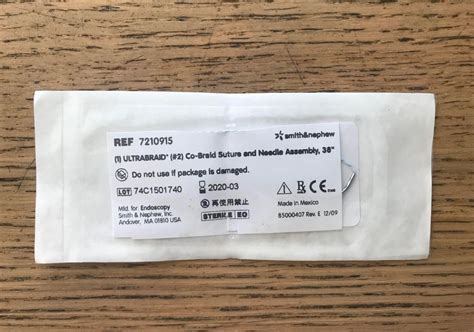 New Smith And Nephew 7210915 Ultrabraid 2 Co Braid Suture And Needle