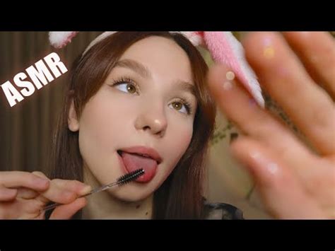 АСМР МАКИЯЖ СЛЮНКОЙ 4 0 ASMR RELAXING SPIT PAINTING FOR SLEEP mouth