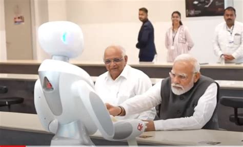 Robot Serves Tea To Pm Modi At Gujarats Robotics Gallery Watch