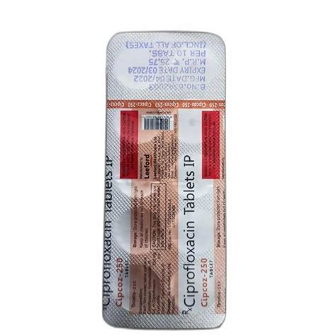 Cipcoz Ciprofloxacin Tablets Ip 250 Mg At ₹ 580 Box In Mathura Id