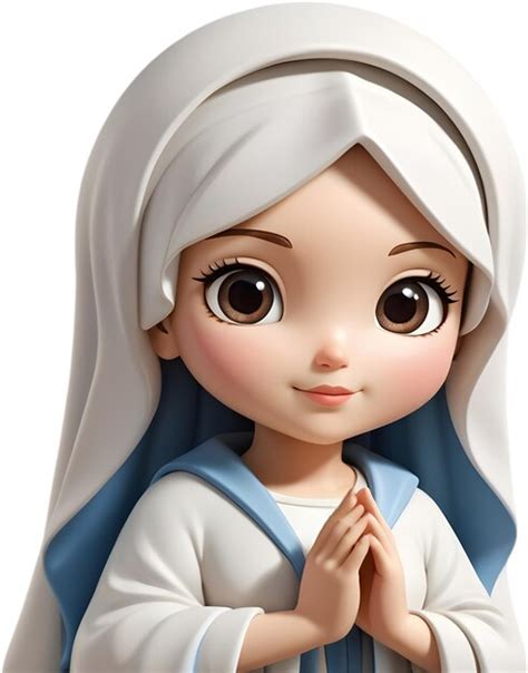 Adorable Cartoon Depiction Of Mother Mary Premium Ai Generated Psd