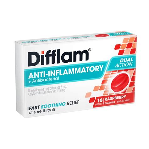 Buy Difflam Anti Inflammatory Raspberry Sore Throat 16 Lozenges Online