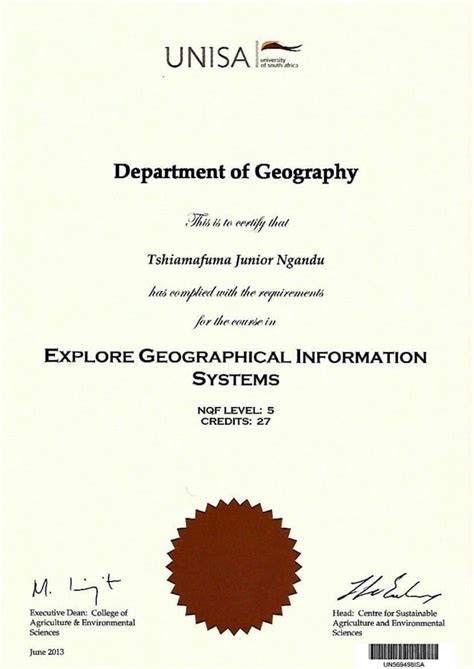Gis Certificate Pdf