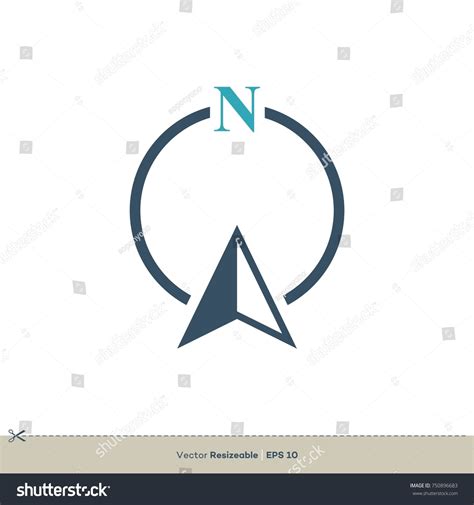 Compass Arrow Icon Vector Logo Template Stock Vector Royalty Free