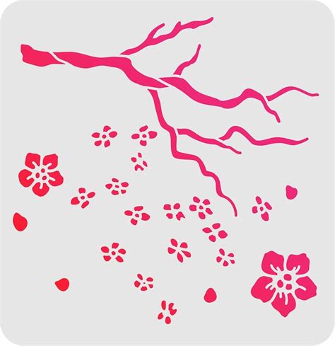 Printable Cherry Blossom Stencil Pattern Stencils