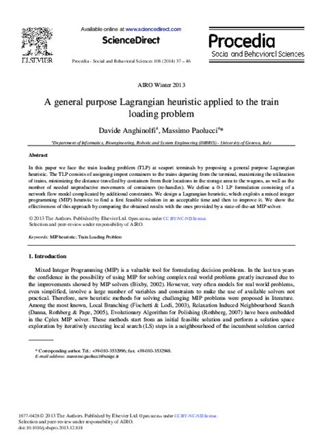 A General Purpose Lagrangian Heuristic Applied To The Train Loading Problem