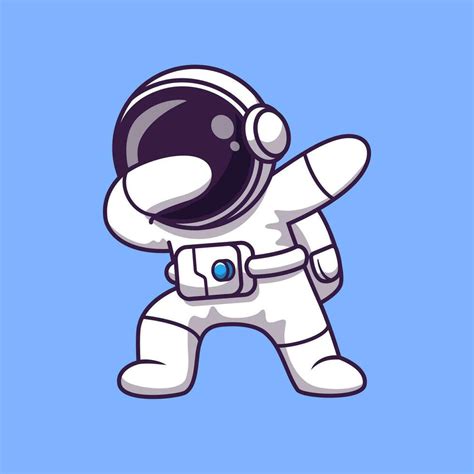 Astronauta Frotando Dibujos Animados Vector Icono Ilustración Ciencias