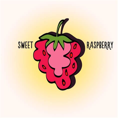 Premium Vector Bright Colorful Image Of Fruit Raspberry