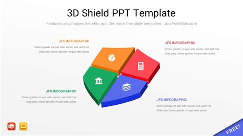 3d Shield Ppt Template Free Download Just Free Slide