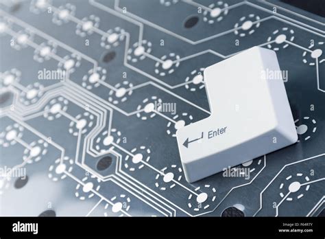 One White Computer Key Button On Abstract Background Stock Photo Alamy