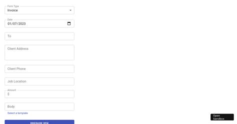 Invoice Forked Codesandbox