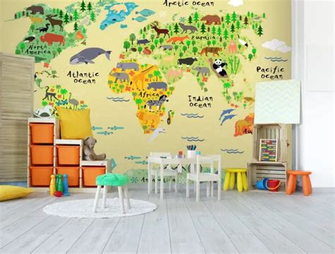 3D WORLD MAP K1638 Business Wallpaper Wall Mural Self Adhesive Commerce