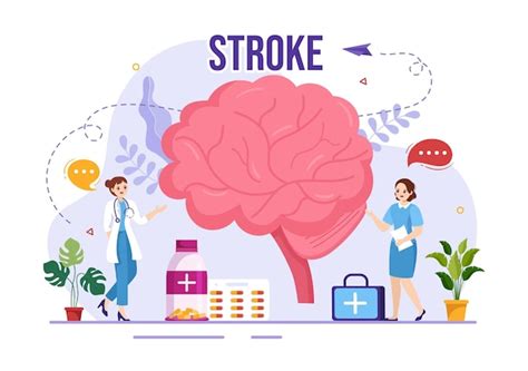 Ilustración De Vector De Accidente Cerebrovascular Humano Con Puntos