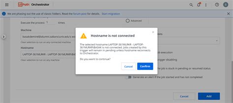 Hostname Is Not Connected The Selected Hostname Ais Not Connected Jobs Created By This Trigger